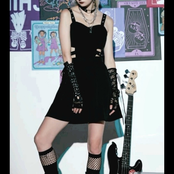 Dolls Kill | Dresses | Gothic Cutout Sides Multi Straps Grommets ...